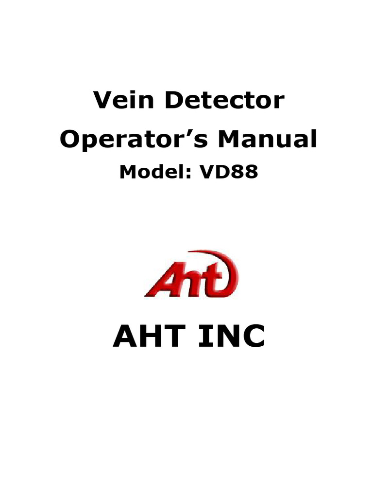 Vein Detector Manual V3 MODEL VD88 | PDF | Screw | Battery Charger