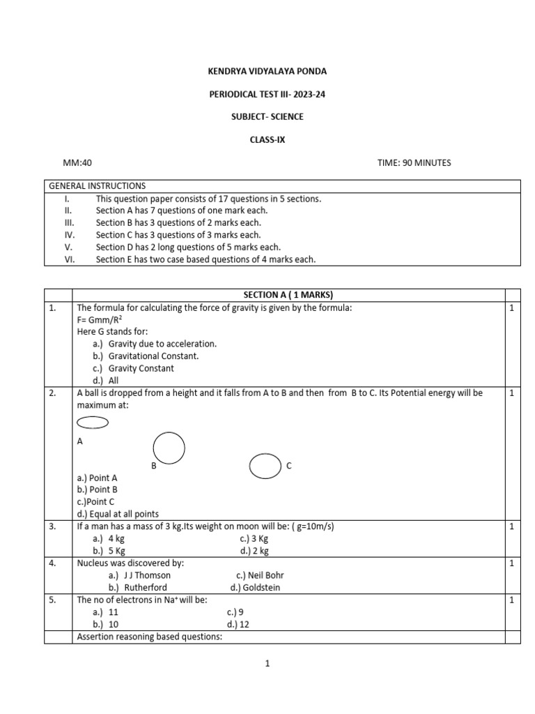 Class Ix Science 2023-24 | PDF | Isotope | Chemical Elements