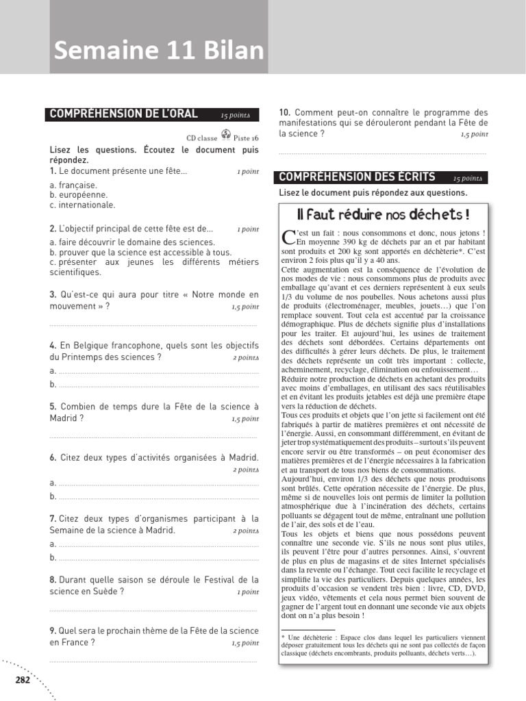 Delf B1 - 11 | PDF | Déchets | Recyclage