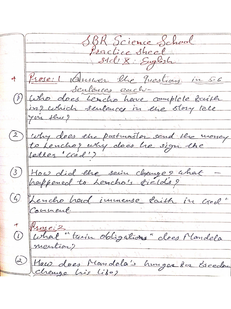 English Practice Sheet | PDF