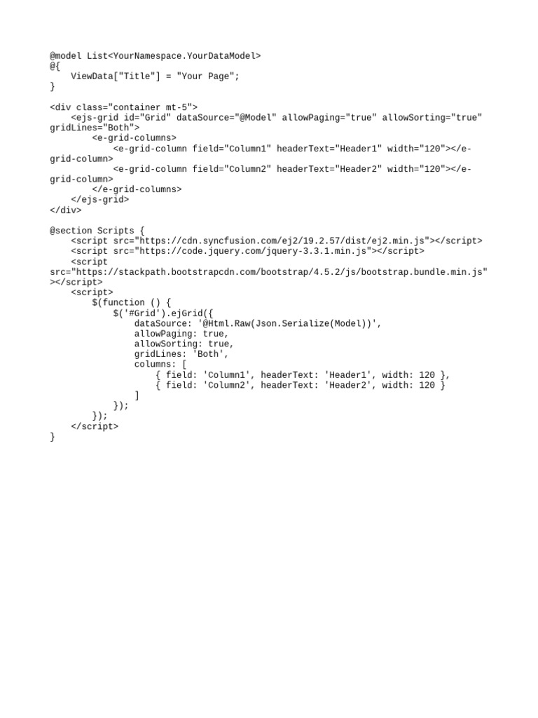 Syncfusion Datagrid Using Material Ui-Html | PDF