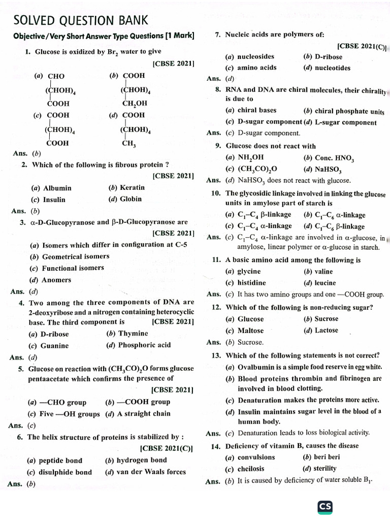 Biomolecules Practice and Revision | PDF