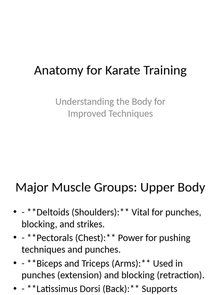 Anatomy for Effective Karate Training | PDF