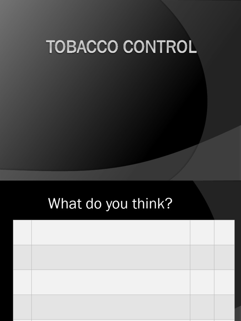 21. Tobacco Control | PDF | Tobacco Smoking | Addiction