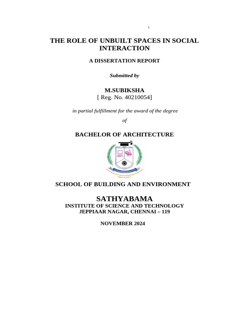 1a Role of Unbuilt Spaces Dissertation. | PDF | Thesis | Space