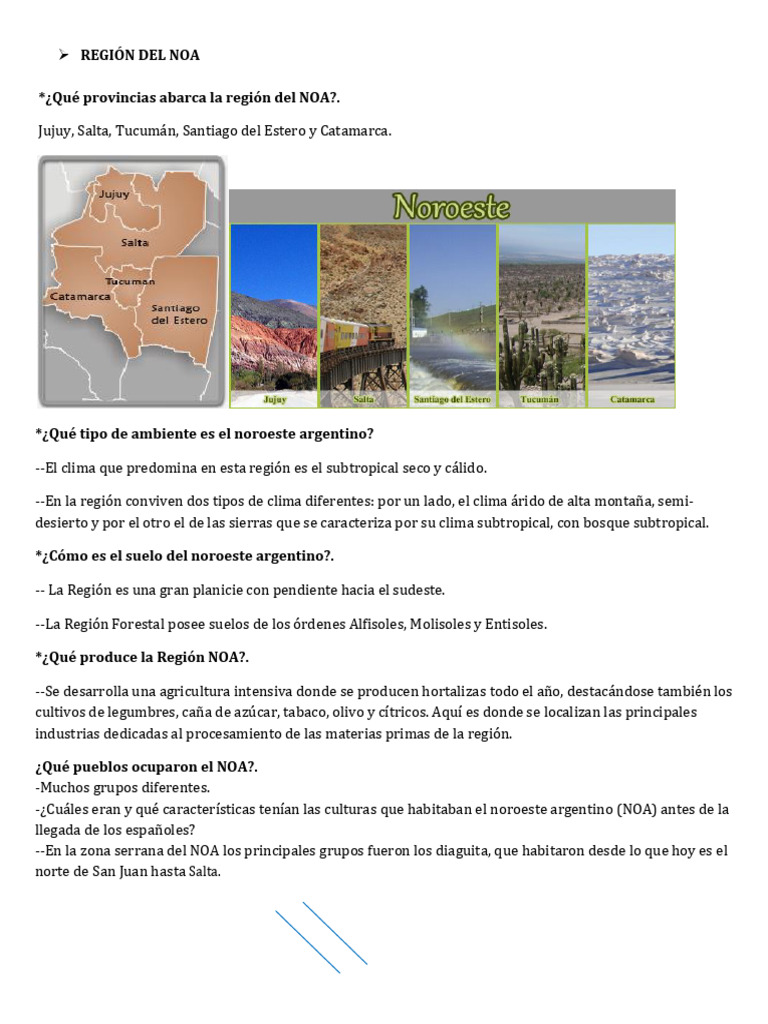 Región Geográfica- EL NOA | PDF