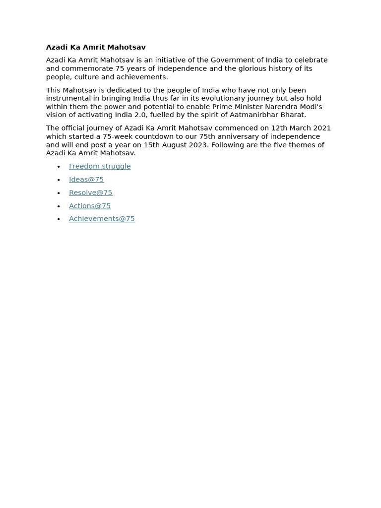 Amrit Mahotsav | PDF