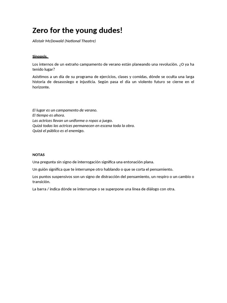 Zero For The Young Dudes | PDF