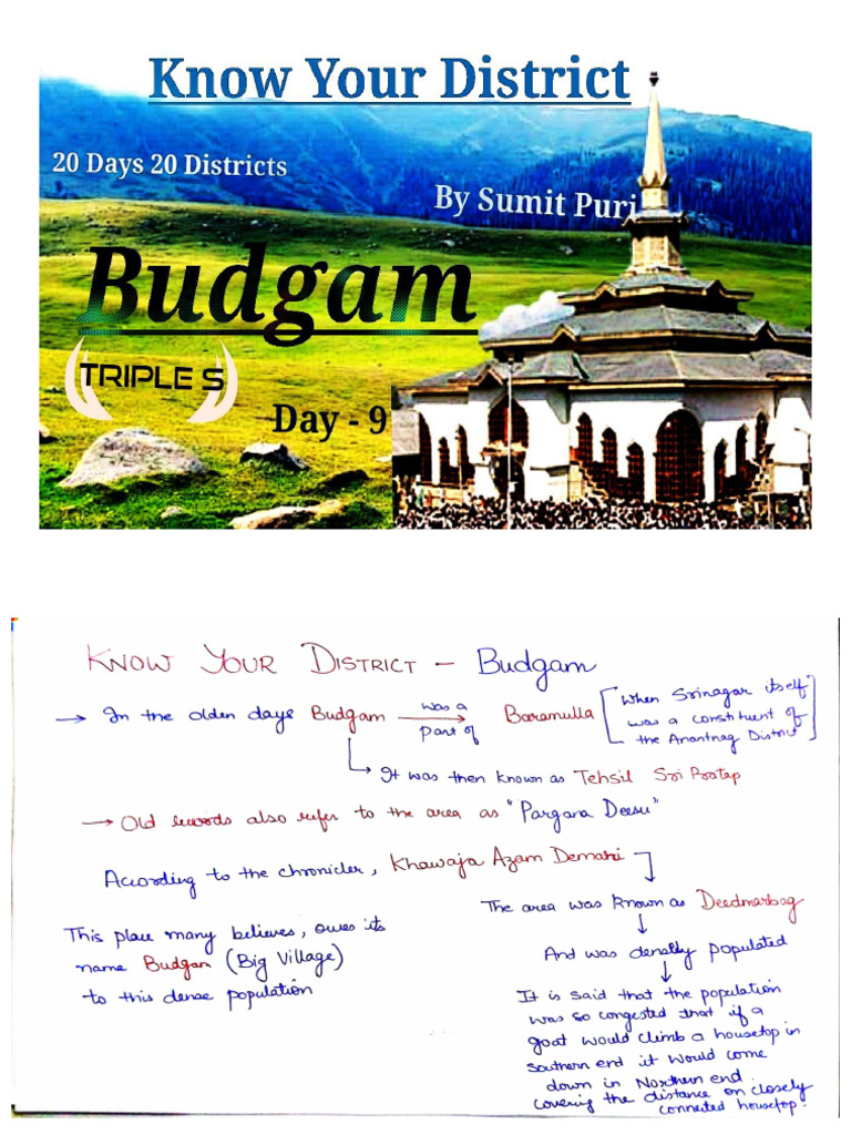 Budgam - Day 9 - Know Your District __ Triple S Sumit Puri | PDF