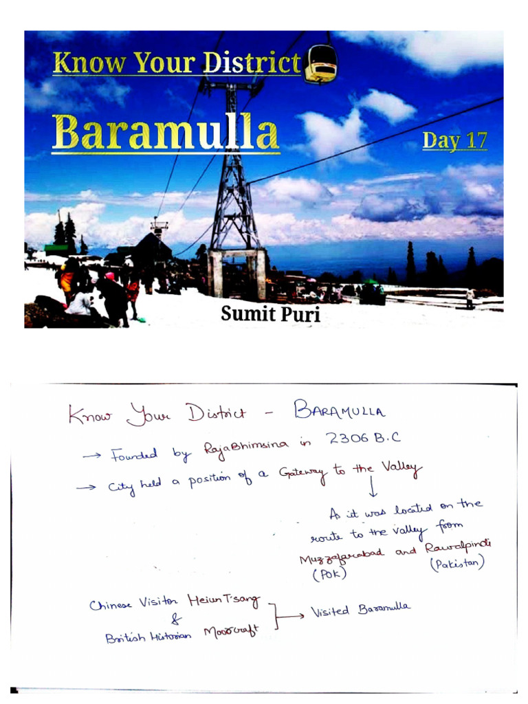 Baramulla - Day 17 - Know Your District - by Sumit Puri | PDF
