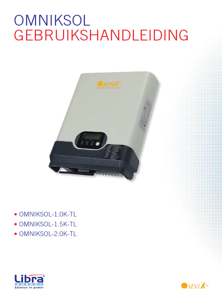 Gebruikershandleiding Omnik-1 2kW TL | PDF