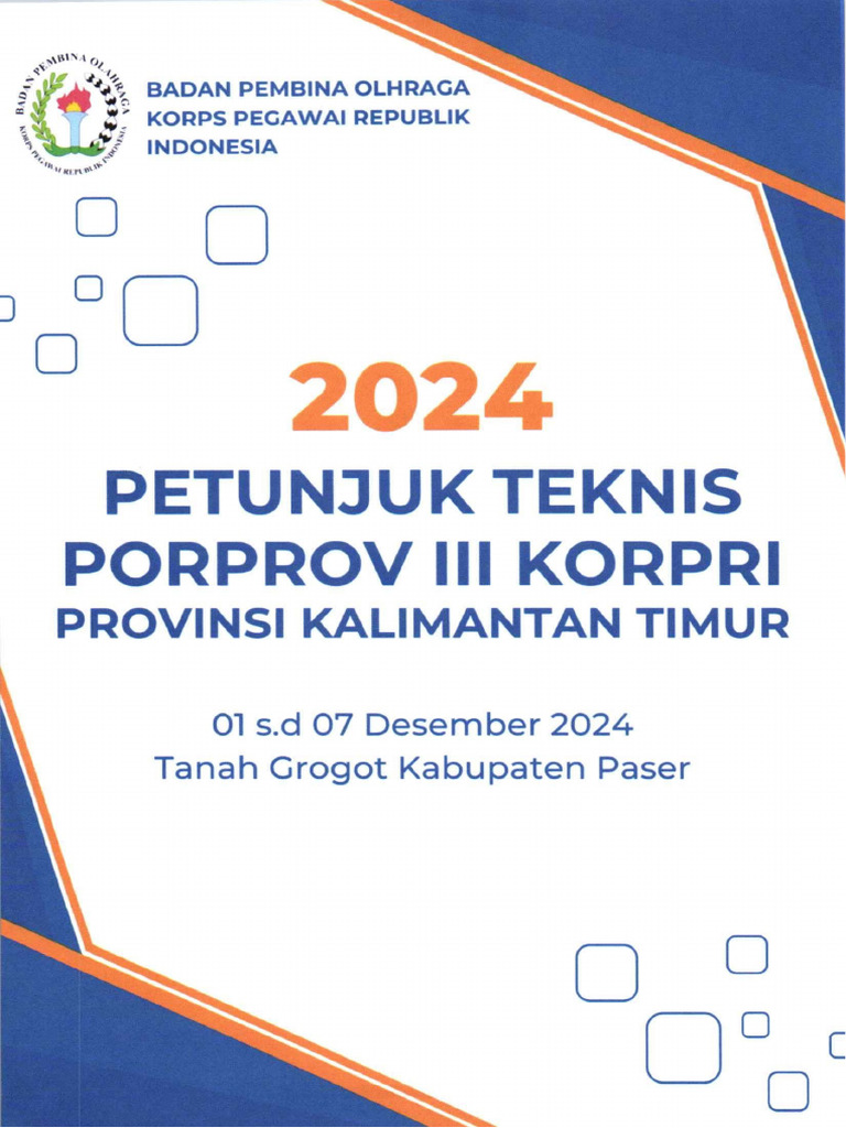 Petunjuk Teknis Porprov III Korpri 2024 | PDF