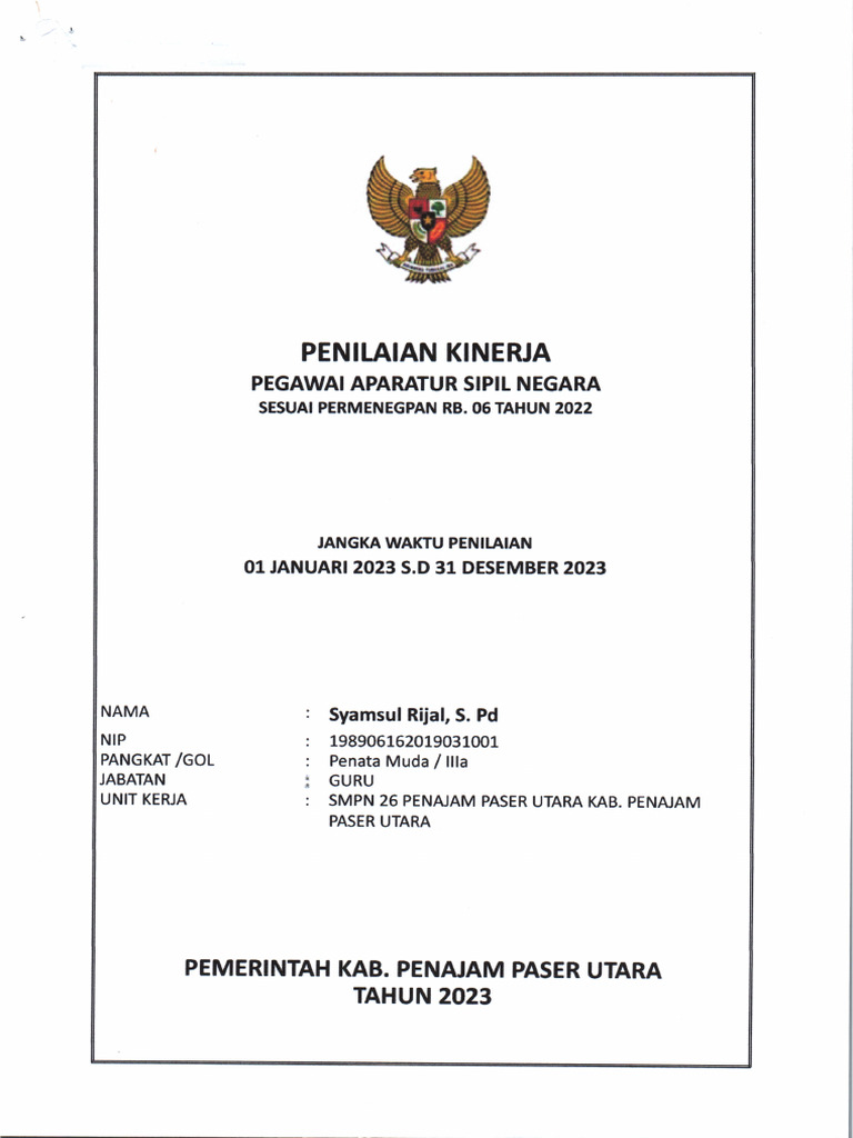 SKP Pak - Syamsul Rijal THN 2023 | PDF