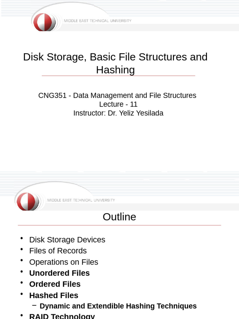 CNG351 Lecture 11 Part 2 | PDF | Computer Data Storage | Disk Storage