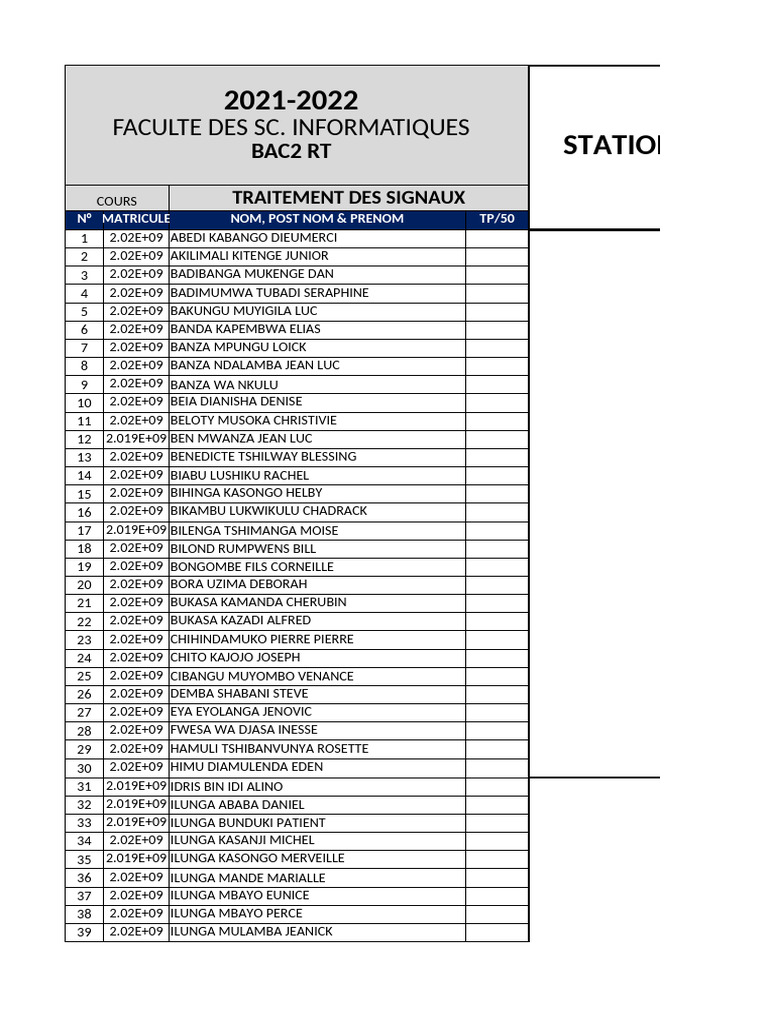 TP Info - Bac2 - RT - 2022 | PDF