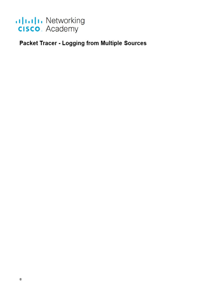 Packet Tracer: Multi-Source Logging | PDF | Login | User (Computing)