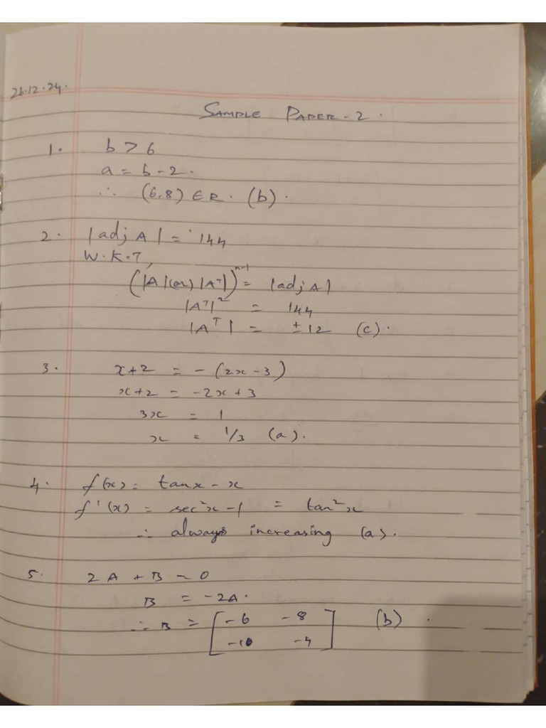 Sample Paper 2 | PDF