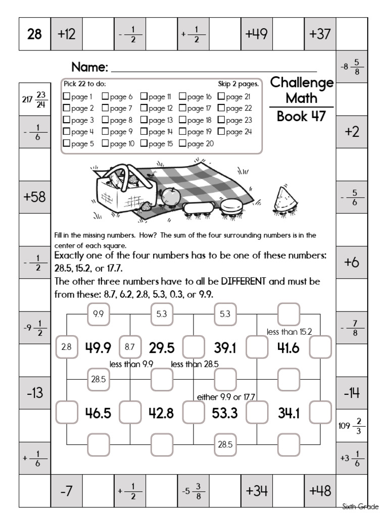 6th Grade Math Worksheets | PDF