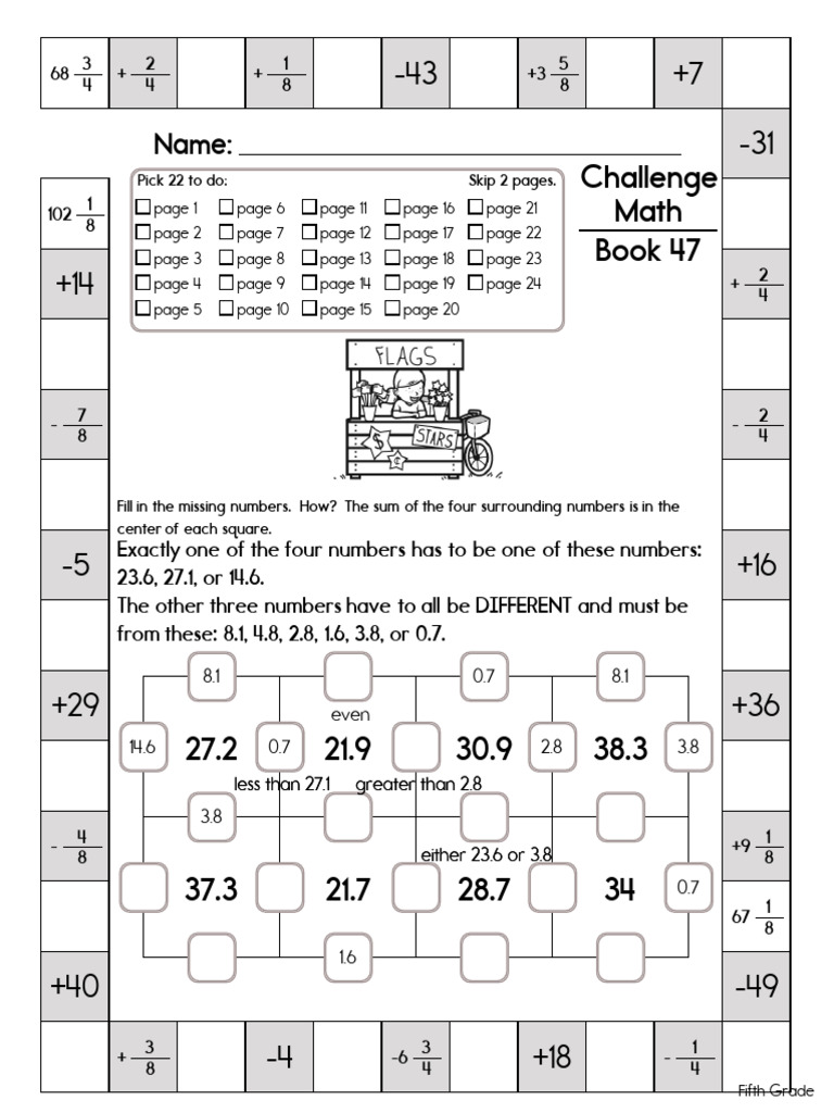 5th Grade Math Worksheets | PDF