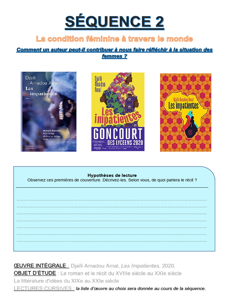 Page de Présentation de La SÉQUENCE 2 ELEVES | PDF
