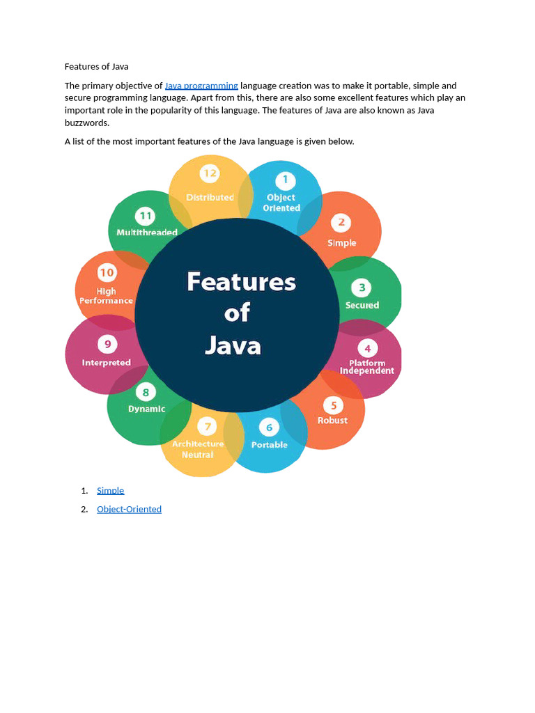Features of Java | PDF