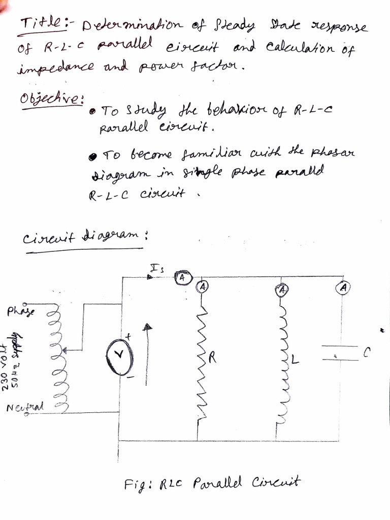 RLC Parallel Circuit Analysis | PDF