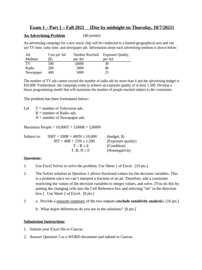 1 Exam1-Part1-Fall2021 | PDF