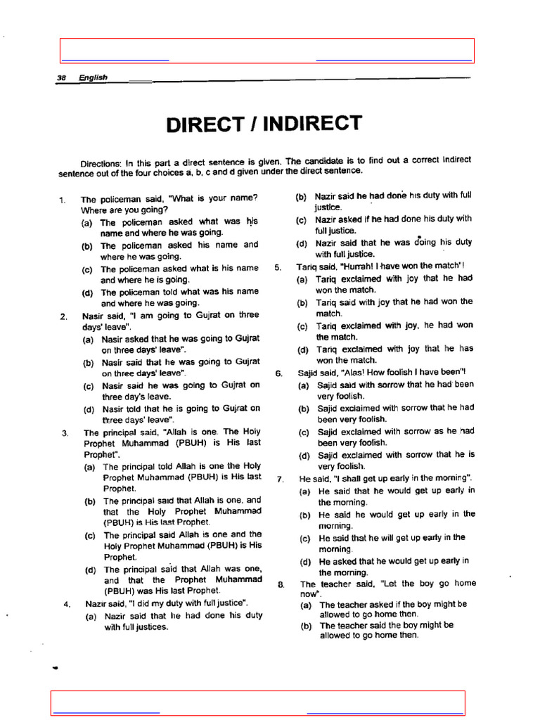 Direct Indirect MCQs | PDF