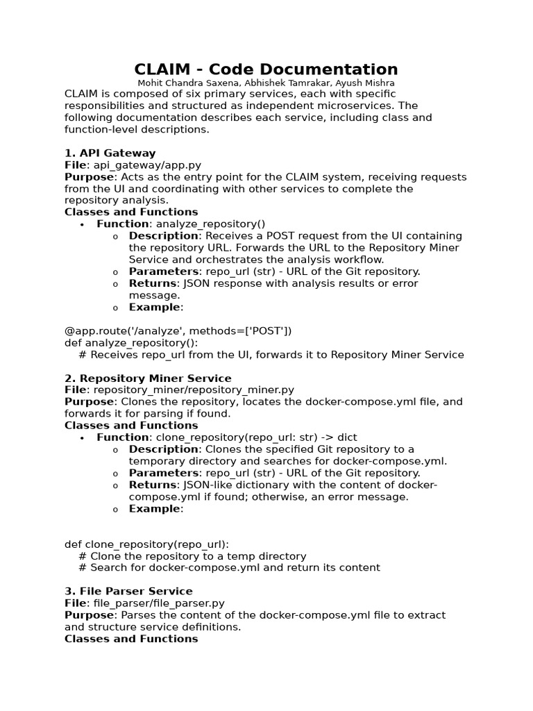 CLAIM Code Documentation | PDF | Parsing | Metadata
