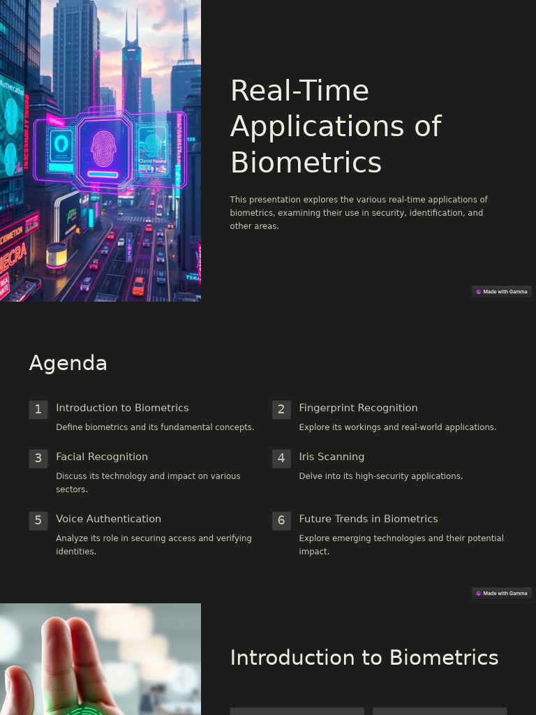 Real-Time Biometrics Applications | PDF | Biometrics | Authentication
