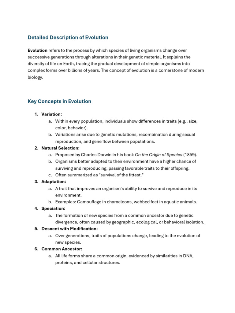 evolution | PDF | Evolution | Natural Selection