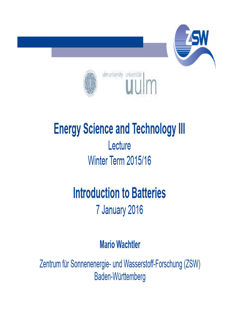 Wachtler Batteries-Introduction | PDF | Anode | Electrode