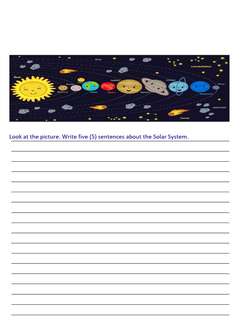 Write Sentences About Solar System | PDF