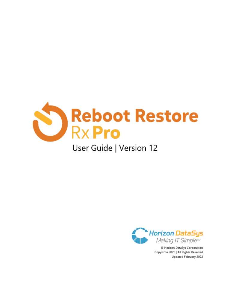 Reboot Restore RX Pro v12 User Guide | PDF | Booting | Installation ...