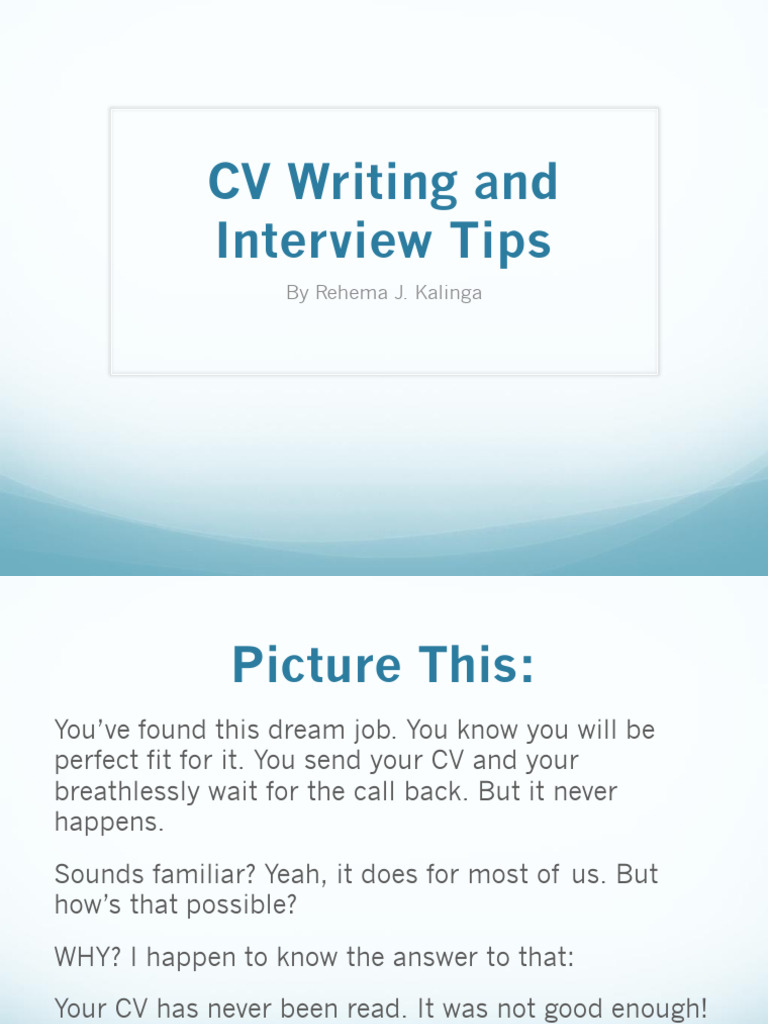 CV Writings and Interview Tips | PDF | Résumé