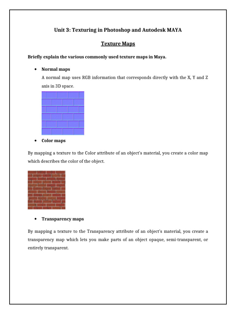 Types of Texture Maps in Maya | PDF | Texture Mapping | Computer Graphics