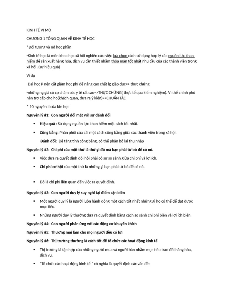 KINH TẾ VI MÔ | PDF