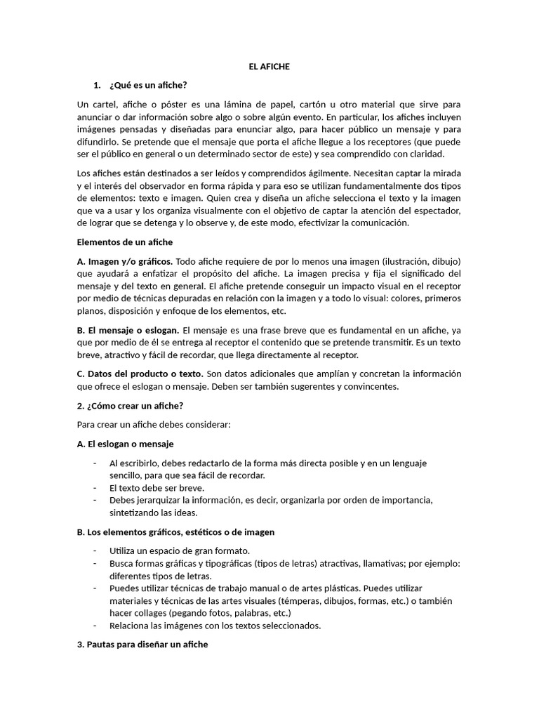 El Afiche | PDF | Póster | Imagen