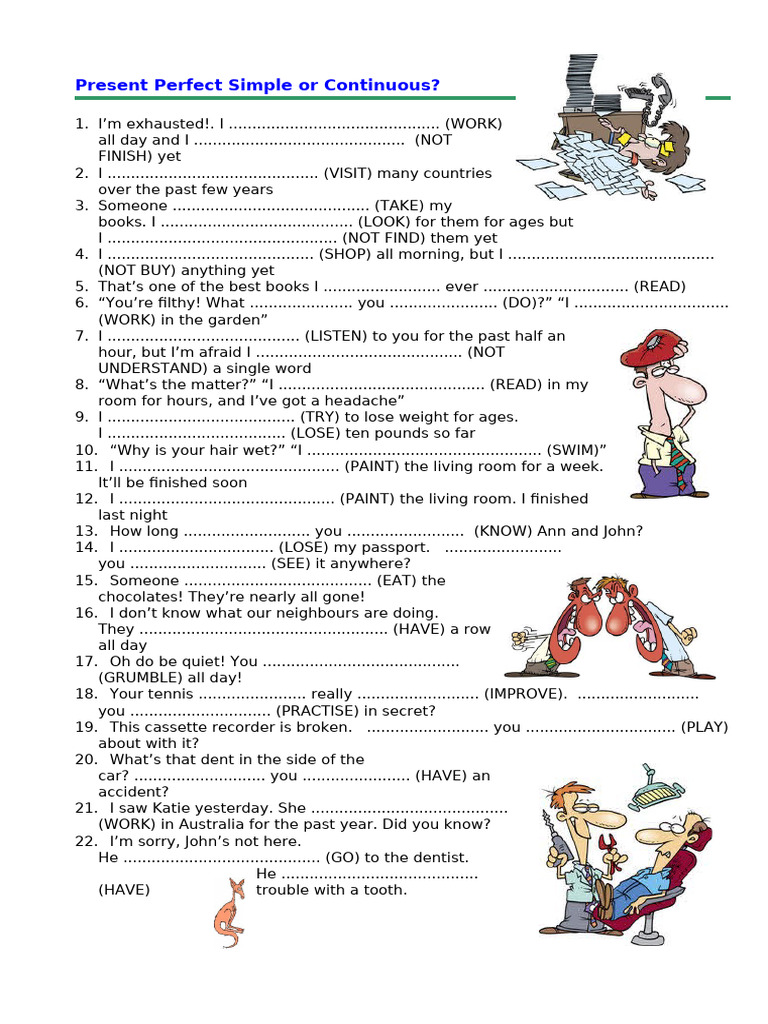 Present Perfect Continuous Quantifiers | PDF