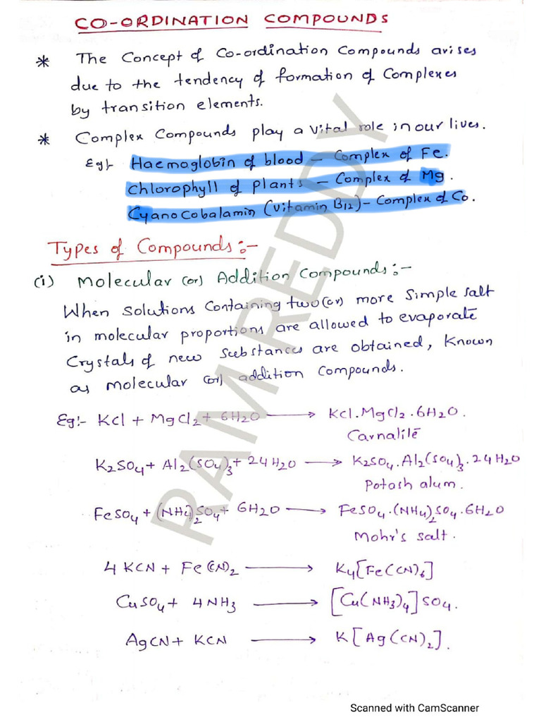 Co-Ordination Compounds | PDF | Coordination Complex | Ligand