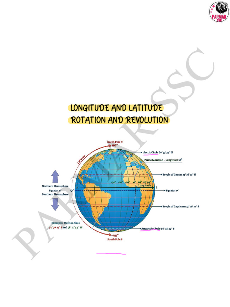 Latitude Longitude Rotation Revolution | PDF | Equator | Latitude