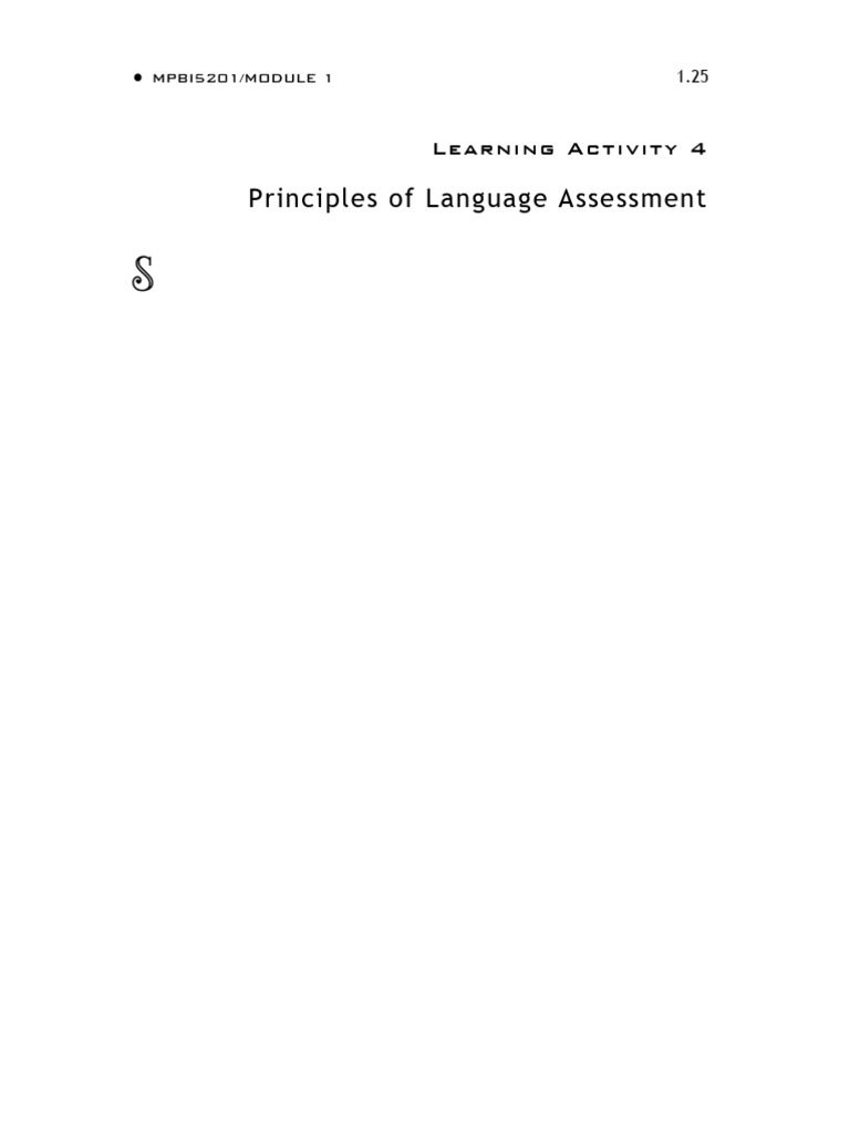 Definitions and Principles of Language Assessment | PDF | Validity ...