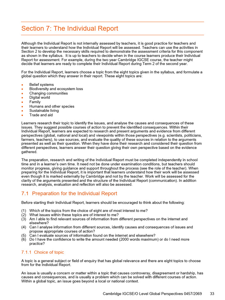 Guidance For Individual Report | PDF | Evaluation | Teachers