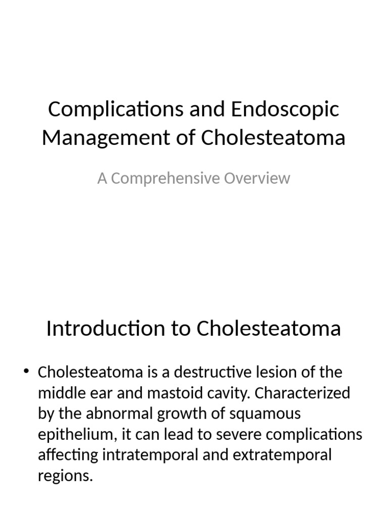 Cholesteatoma Presentation | PDF