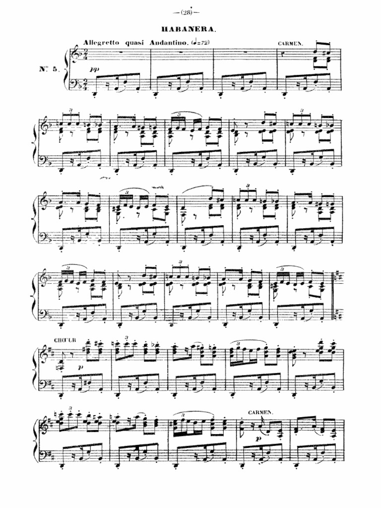 [Free Scores.com] Bizet Georges Habanera Piano Solo Habanera Original Scan From Imslp 7793 93079 ...