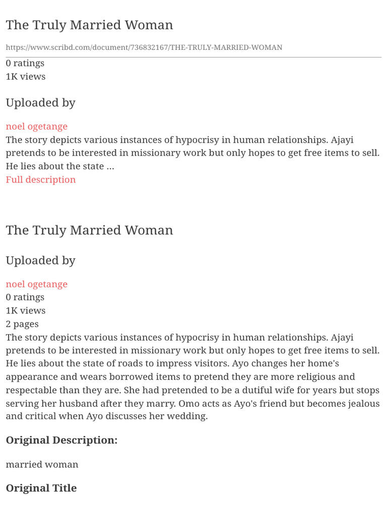 The Truly Married Woman PDF+ | PDF