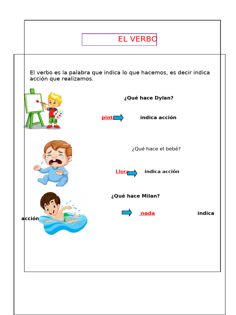 Introducción al Verbo para Niños | PDF | Lingüística | Gramática