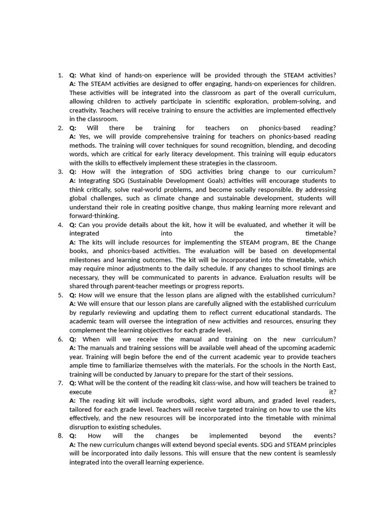 FAQs | PDF | Curriculum | Learning