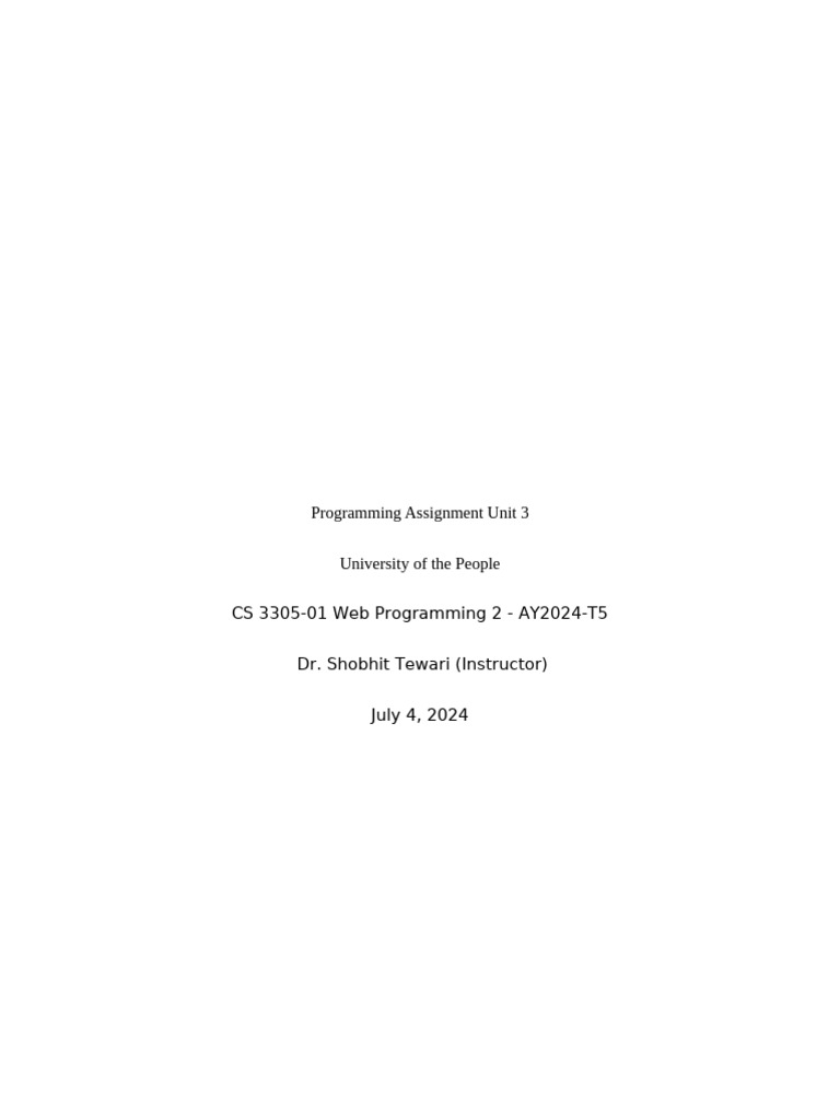 CS-3305-01_Programming_Assignment_Unit_3 | PDF