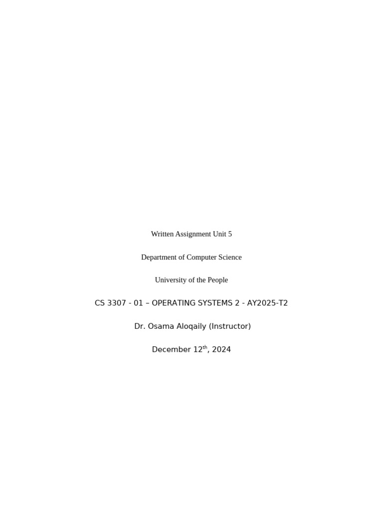 Cs 3307 01 Written Assignment Unit 5 Pdf Directory Computing Computer File
